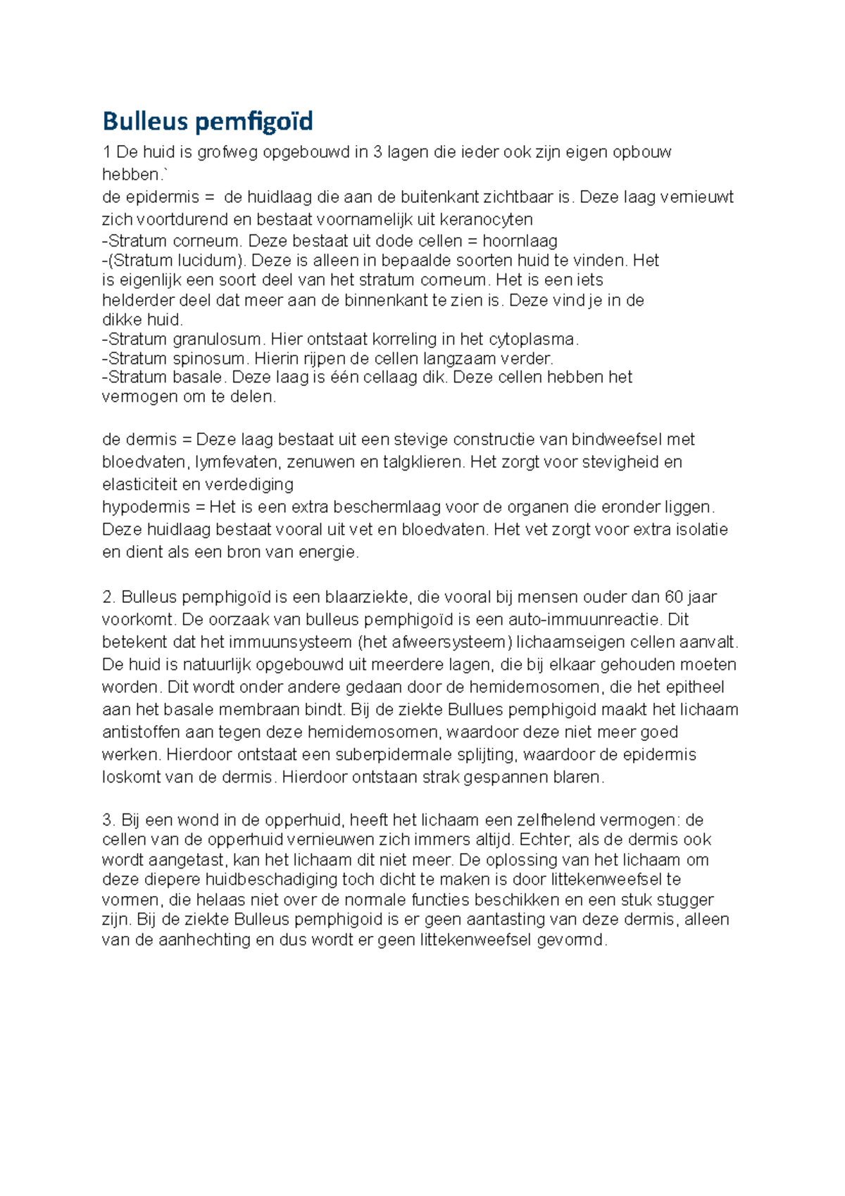 Bulleus Pemphigoid en Ehlers-Danlos Syndroom: Een Overzicht - Studeersnel