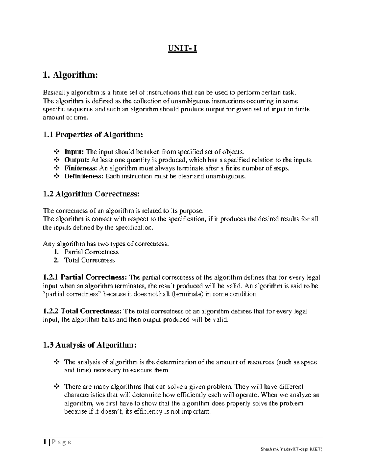 Algorithms and Time Complexities (Course Code: I 1) - Studocu