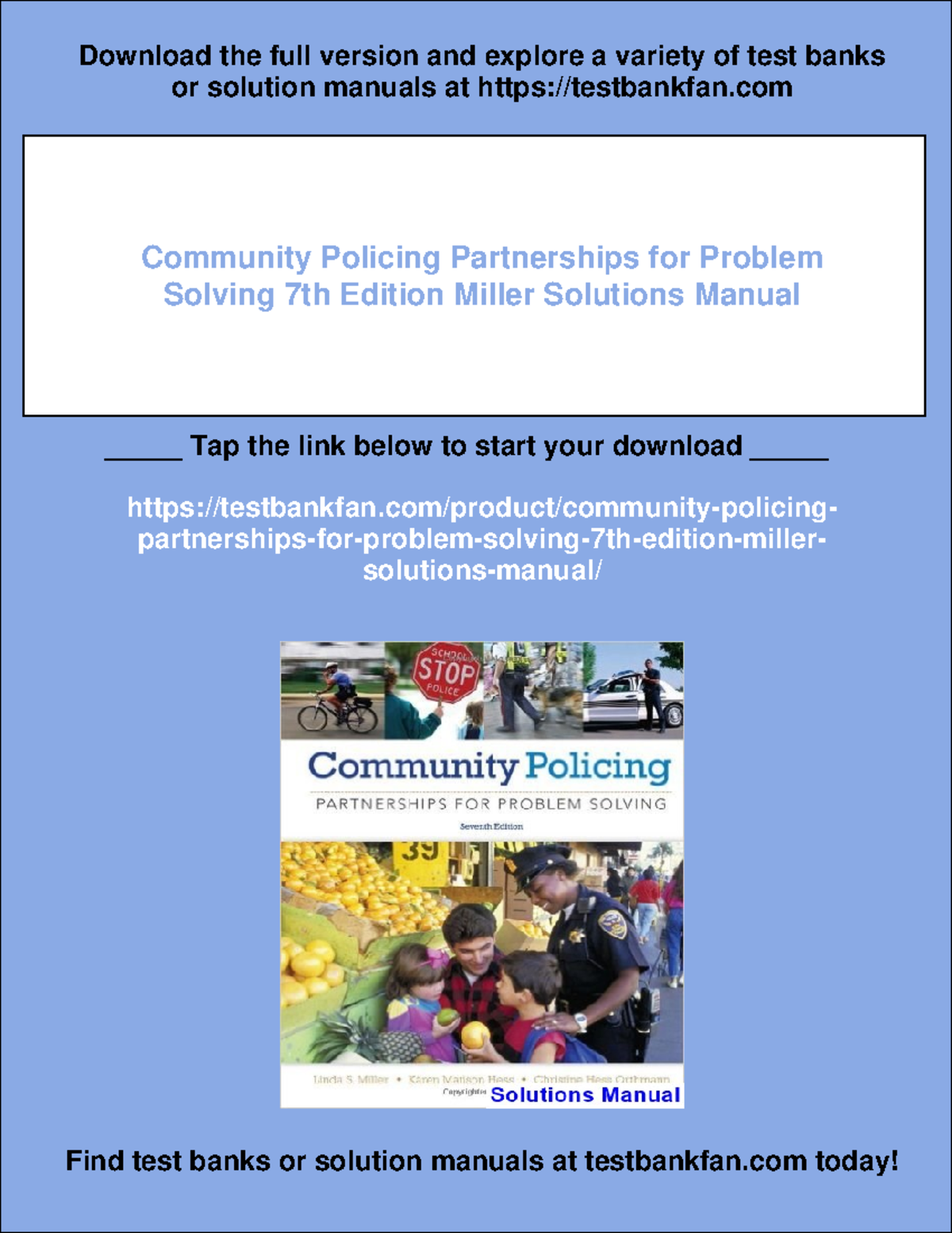 12431 - Community policing partnerships for problem solving 7th edition ...