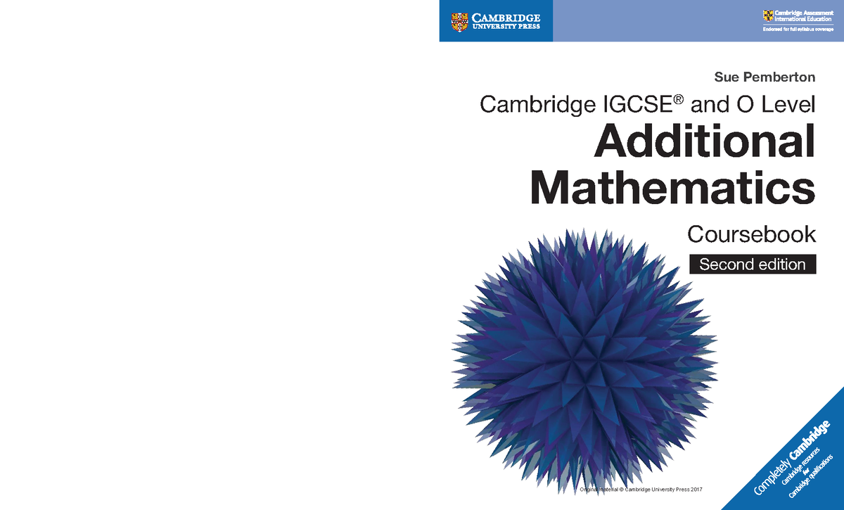 Cambridge igcse and o level additional mathematics second edition - Sue ...