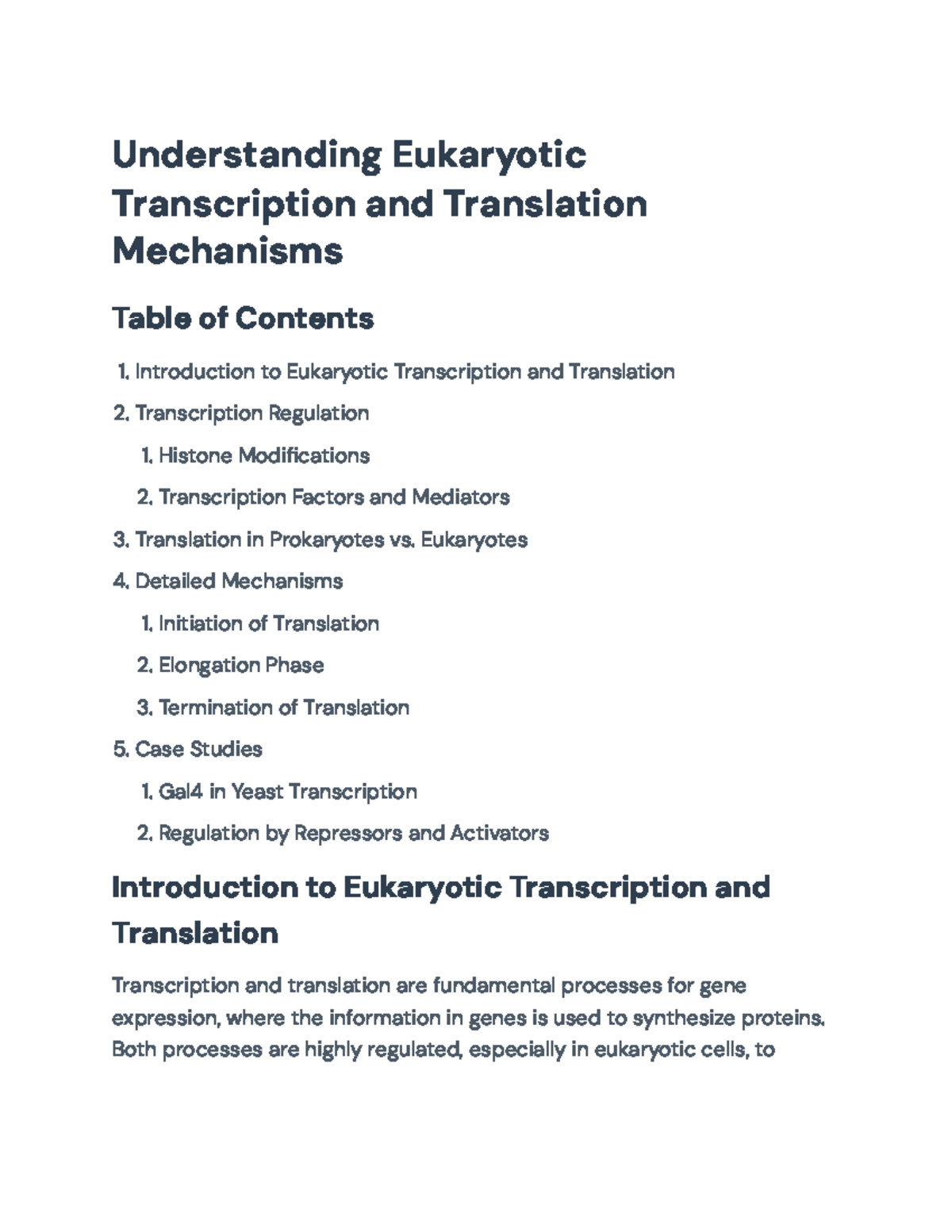 Eukaryotic Transcription & Translation Mechanisms: A Comprehensive ...