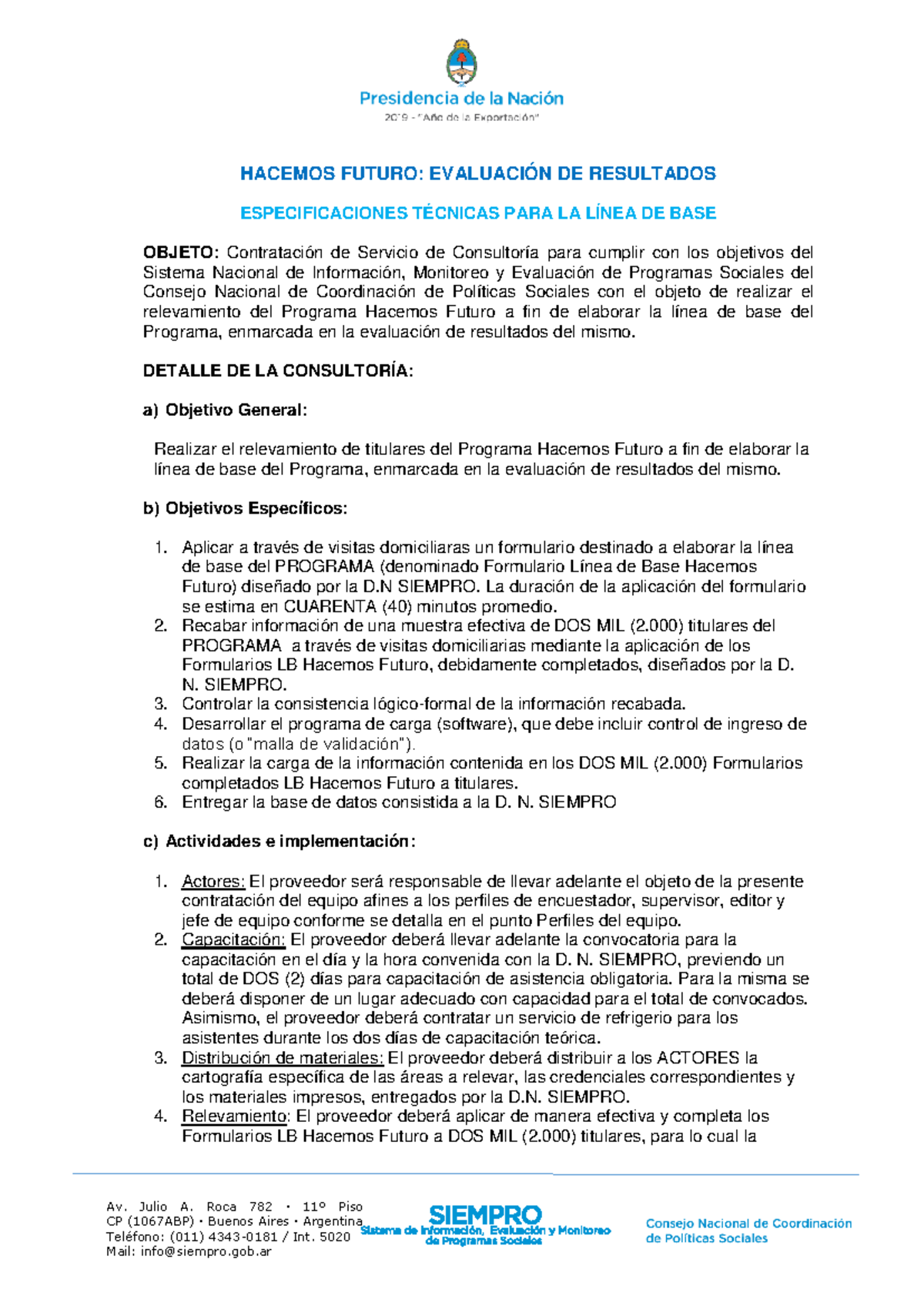 4 - Trata de un programa social para Evaluación de programas y ...
