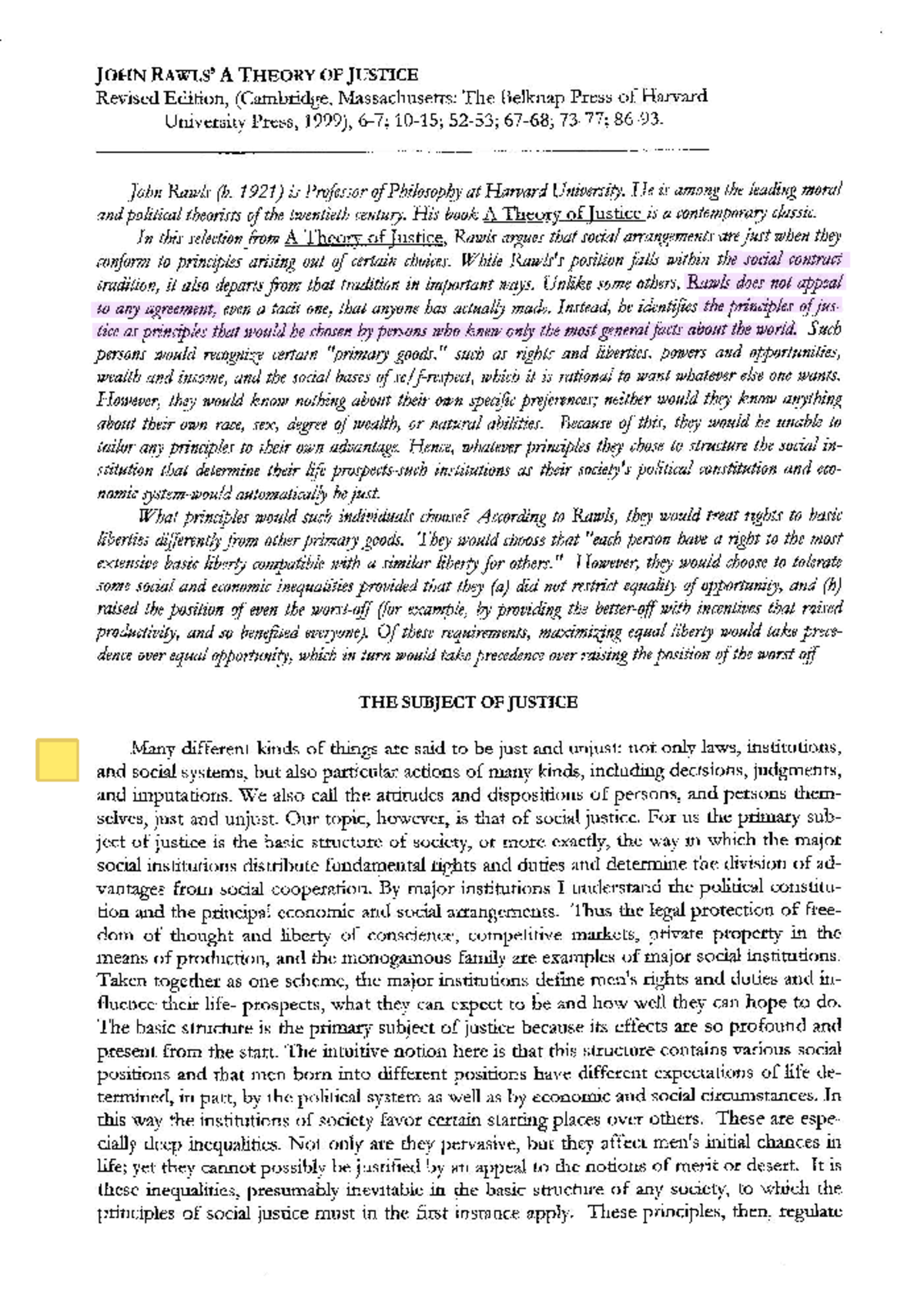 3.5.1 John Rawls: A Comprehensive Analysis of Justice Theory - Studocu