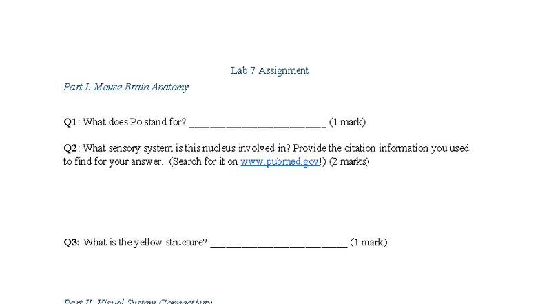 W2025 Psyc2900 Lab 7 Mouse Connectivity Assignment - Studocu