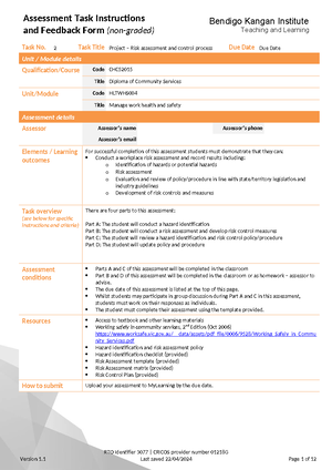 Chcccs 004 - it an assessment - Assessment Tasks Outcome Unit ...
