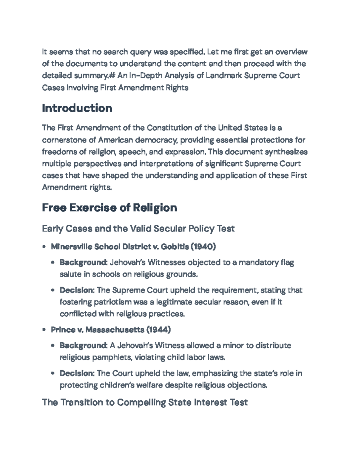 An In-Depth Analysis of Landmark Supreme Court Cases: First Amendment ...