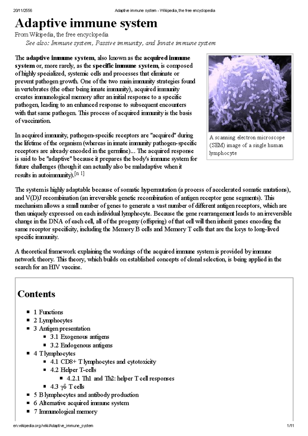 Adaptive Immune System Overview and Key Functions Analysis - Studocu