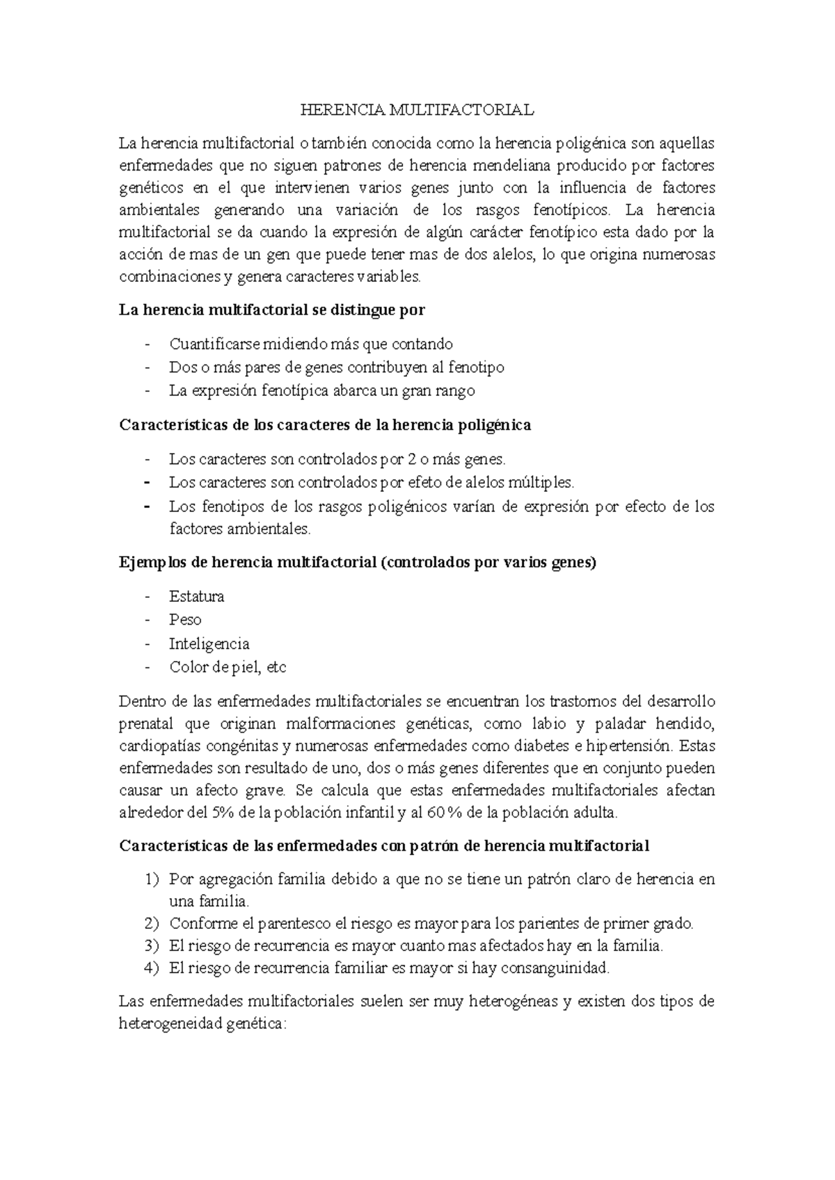 Herencia Multifactorial: Conceptos y Ejemplos en Ciencias Genéticas ...