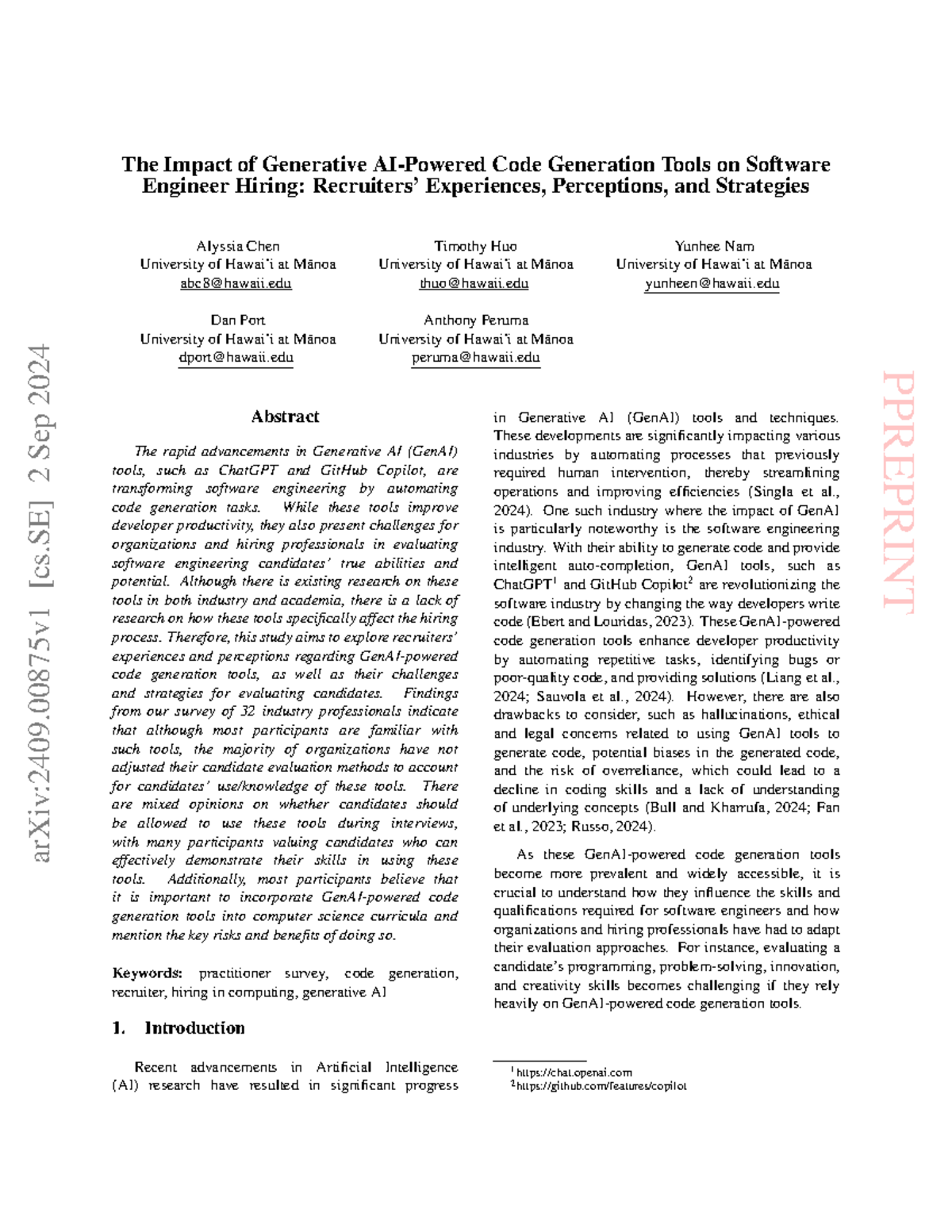 Examining the Impact of GenAI Tools on Software Engineer Hiring ...
