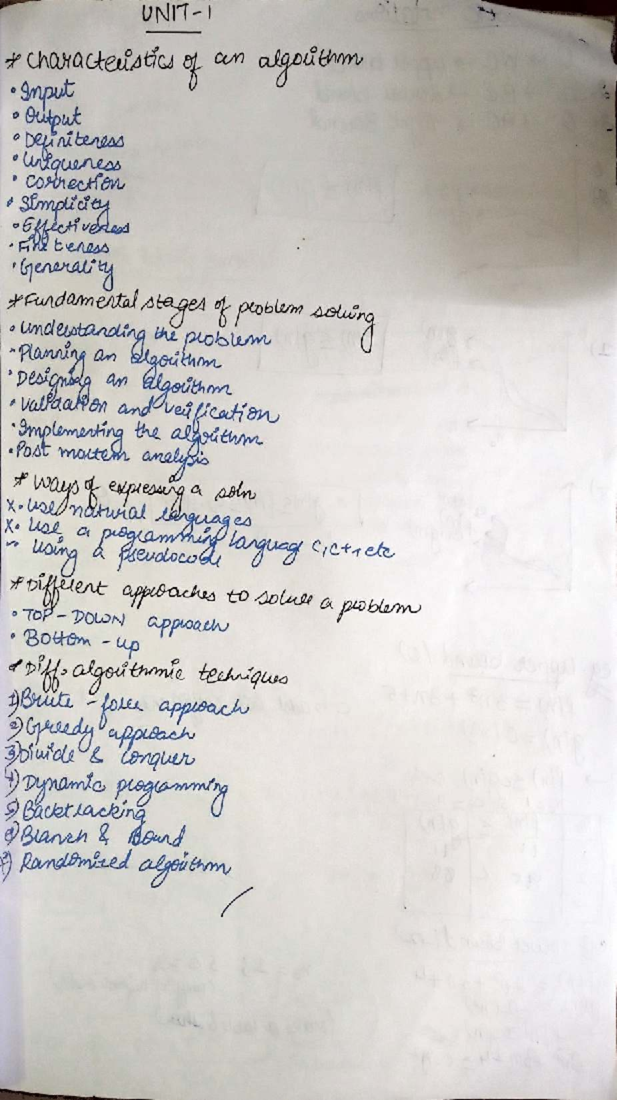 Algorithm Characteristics and Techniques - DAA Unit 1 Notes - Studocu