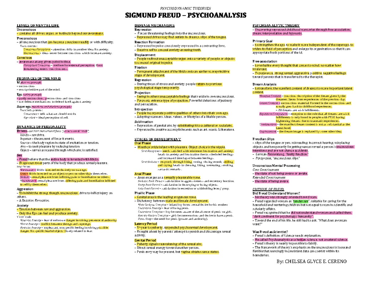 THEORIESOF PERSONALITY P-Feist-2 - PSYCHODYNAMIC THEORIES LEVELS OF ...