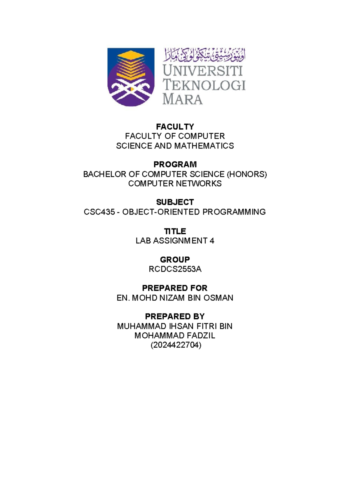 LAB ASSIGNMENT 4 - CSC435 Computer Networks Programming - Studocu