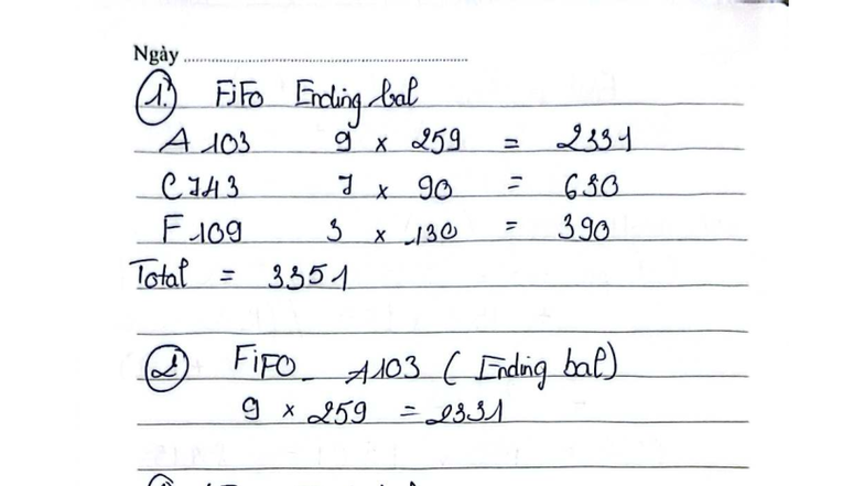 LIFO & FIFO Calculations for A103: Ending Balances & COGS - Studocu