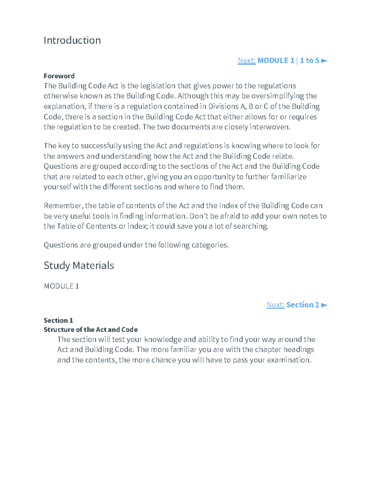 Building Code Act Overview: Study Materials for MODULE 1 (1-33) - Studocu