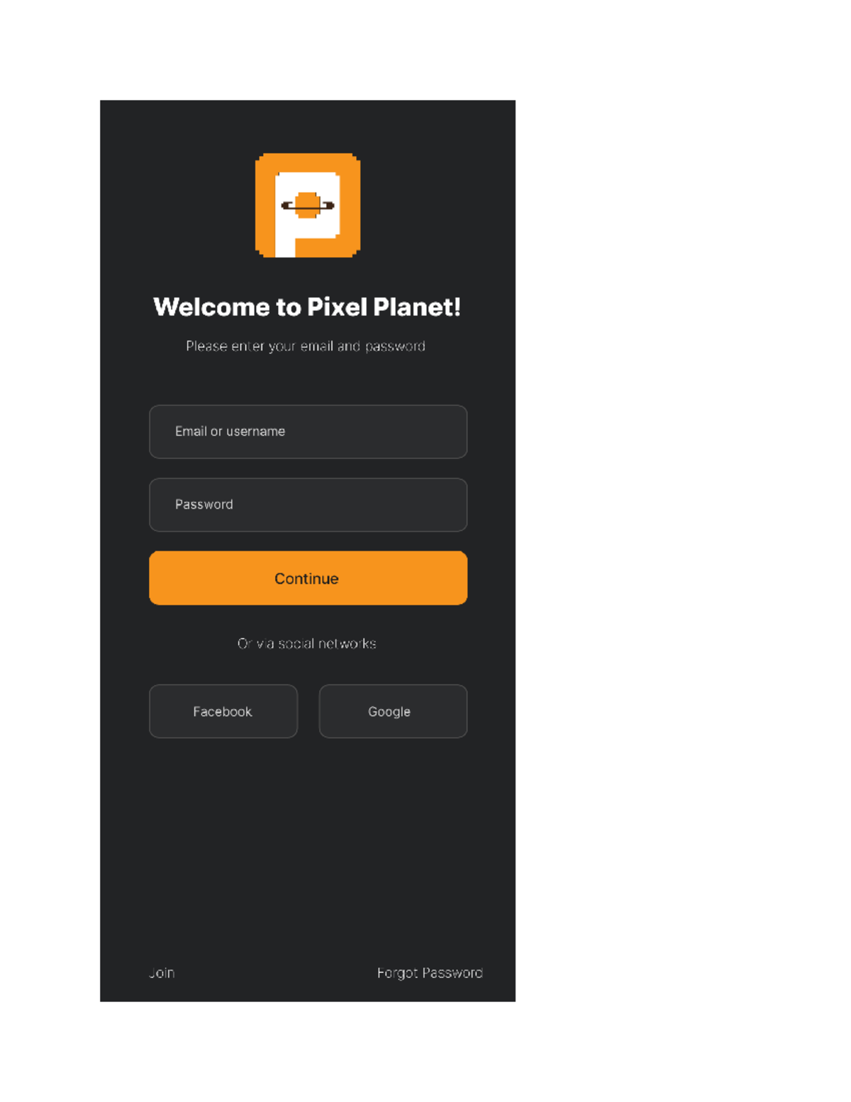 Screenshotsapp - none - Welcome to Pixel Planet! Please enter your ...