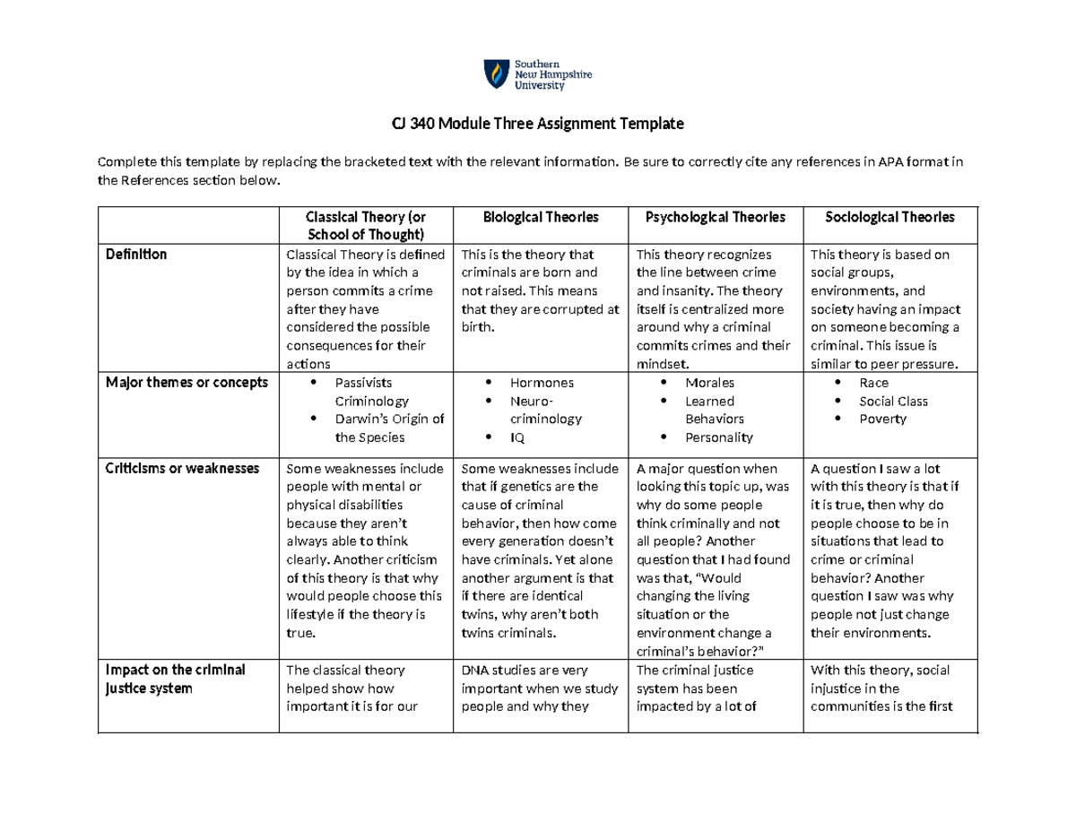 CJ 340 Module Three Assignment Template - CJ 340 Module Three ...