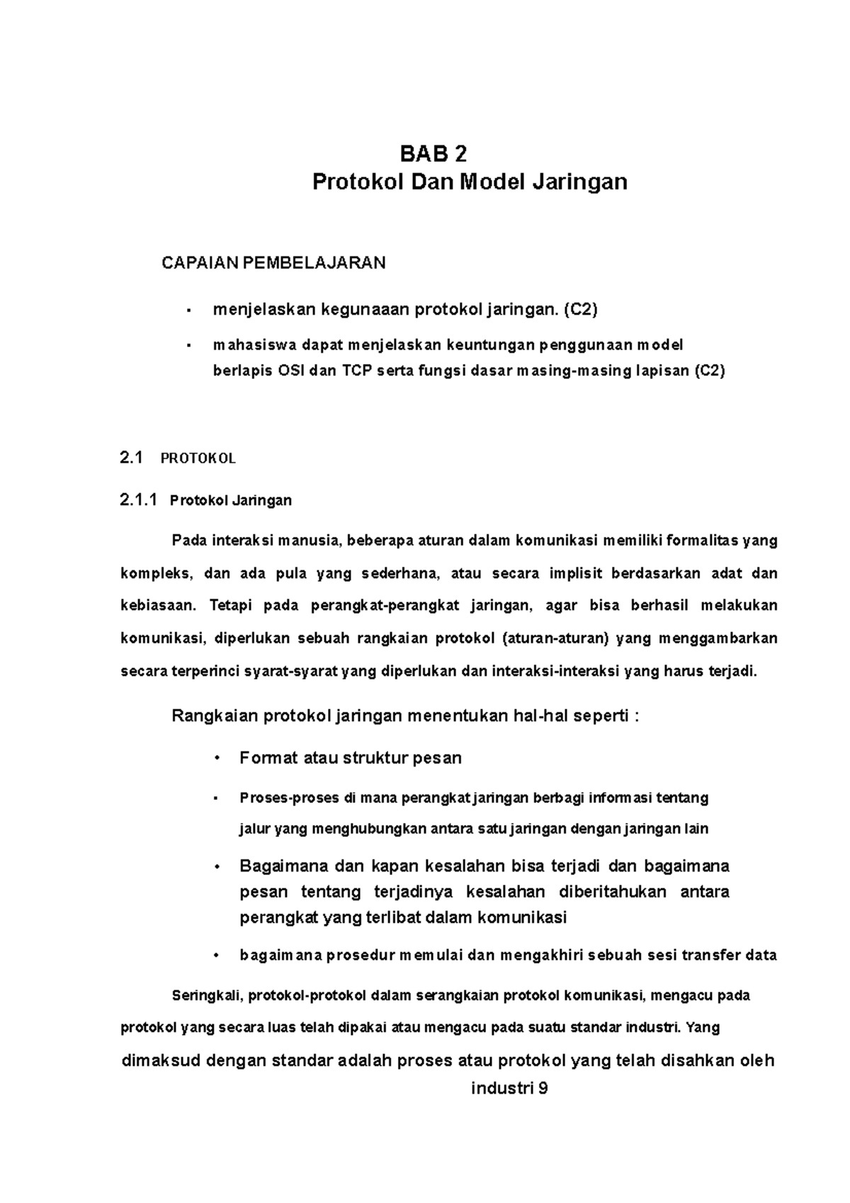 Modul Teori Jarkom 2: Protokol dan Model Jaringan untuk Pembelajaran ...