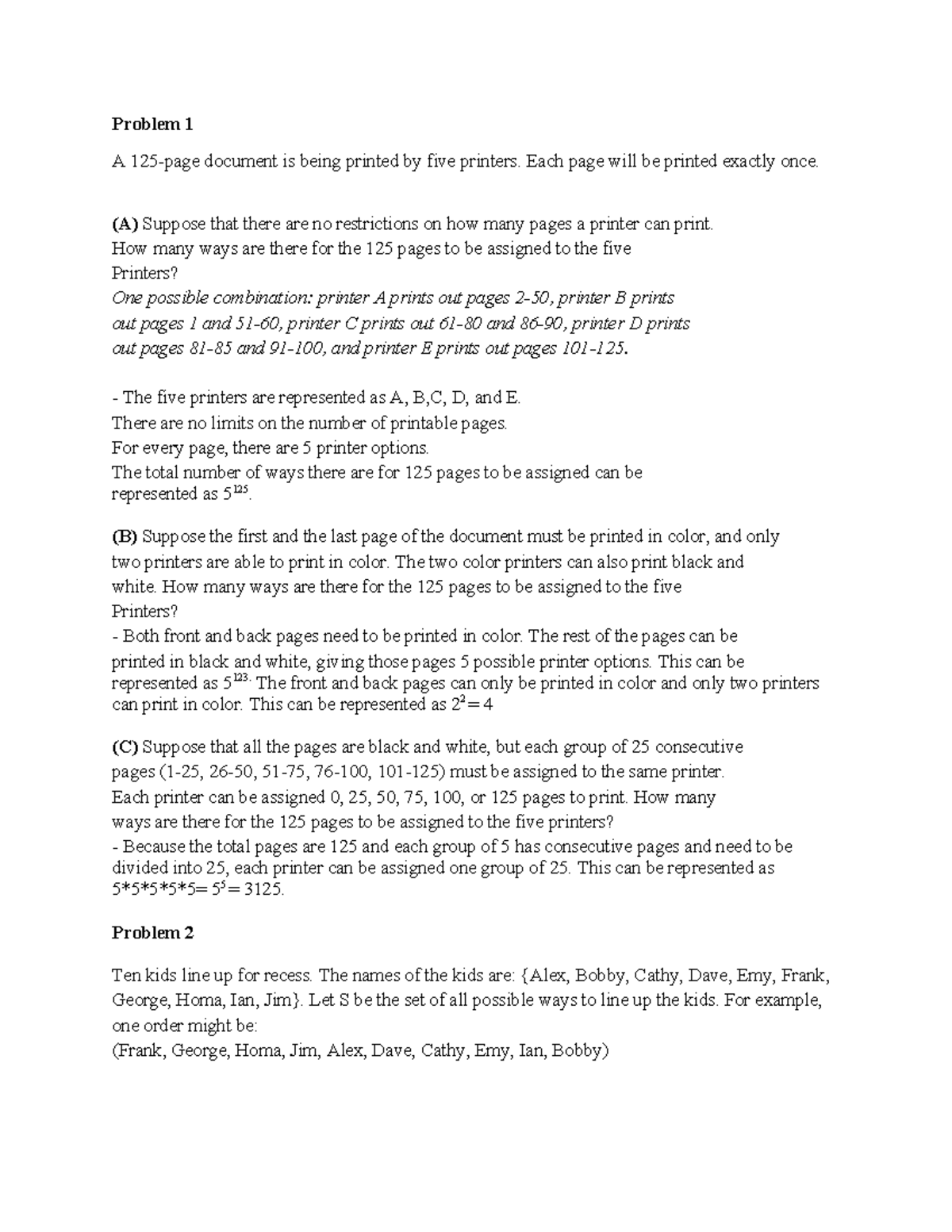 Module 3 Problem Set - Problem 1 A 125-page document is being printed ...