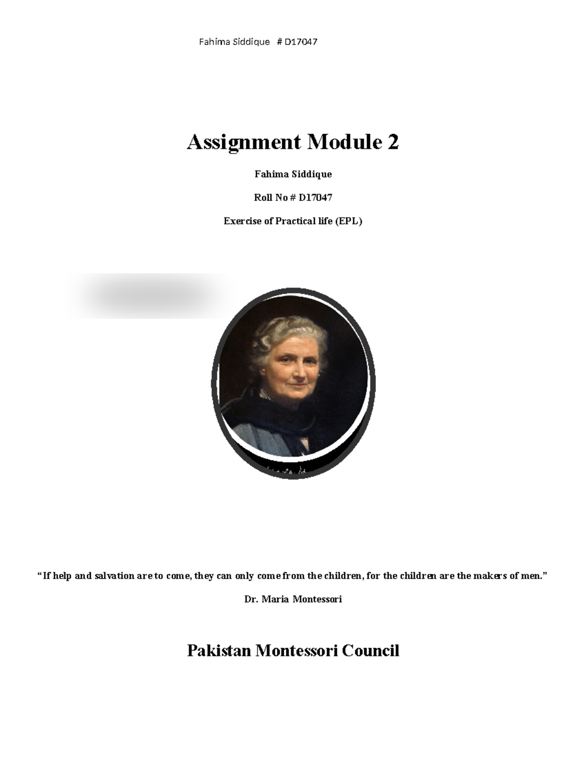 PMC Assignment Module 2: Importance of Exercises in Practical Life ...