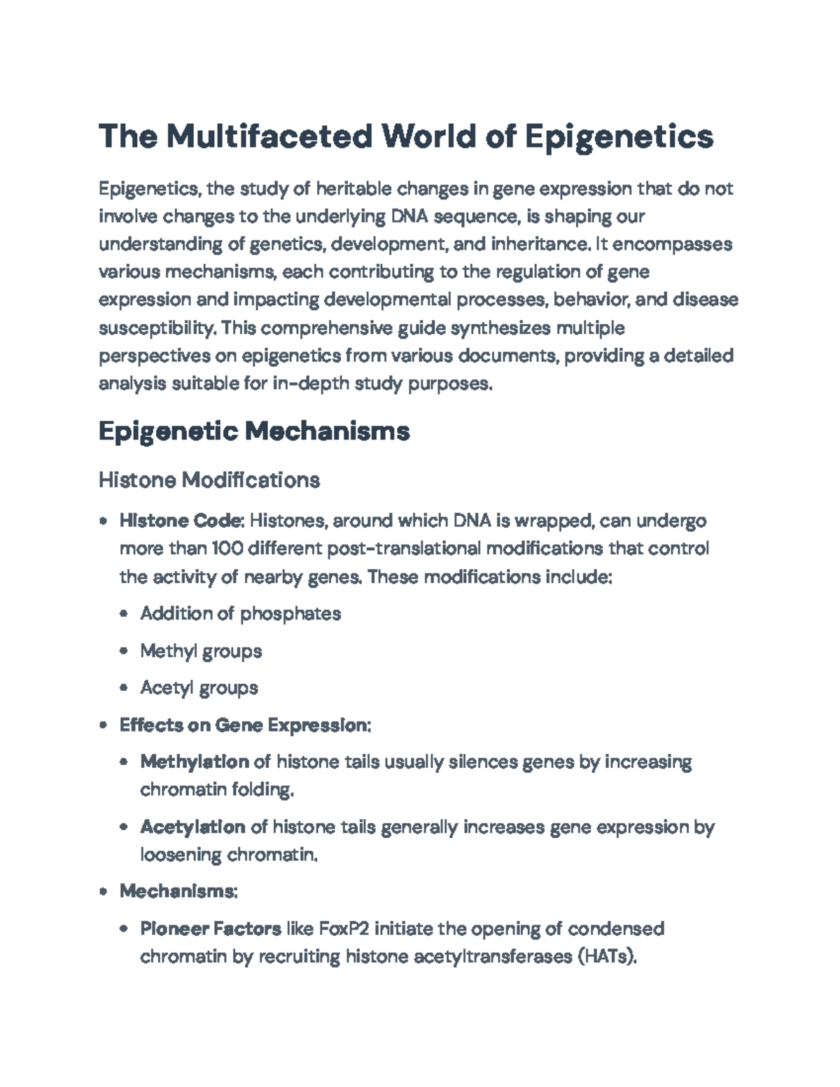 Epigenetics: Mechanisms, Inheritance, and Environmental Impact - The ...