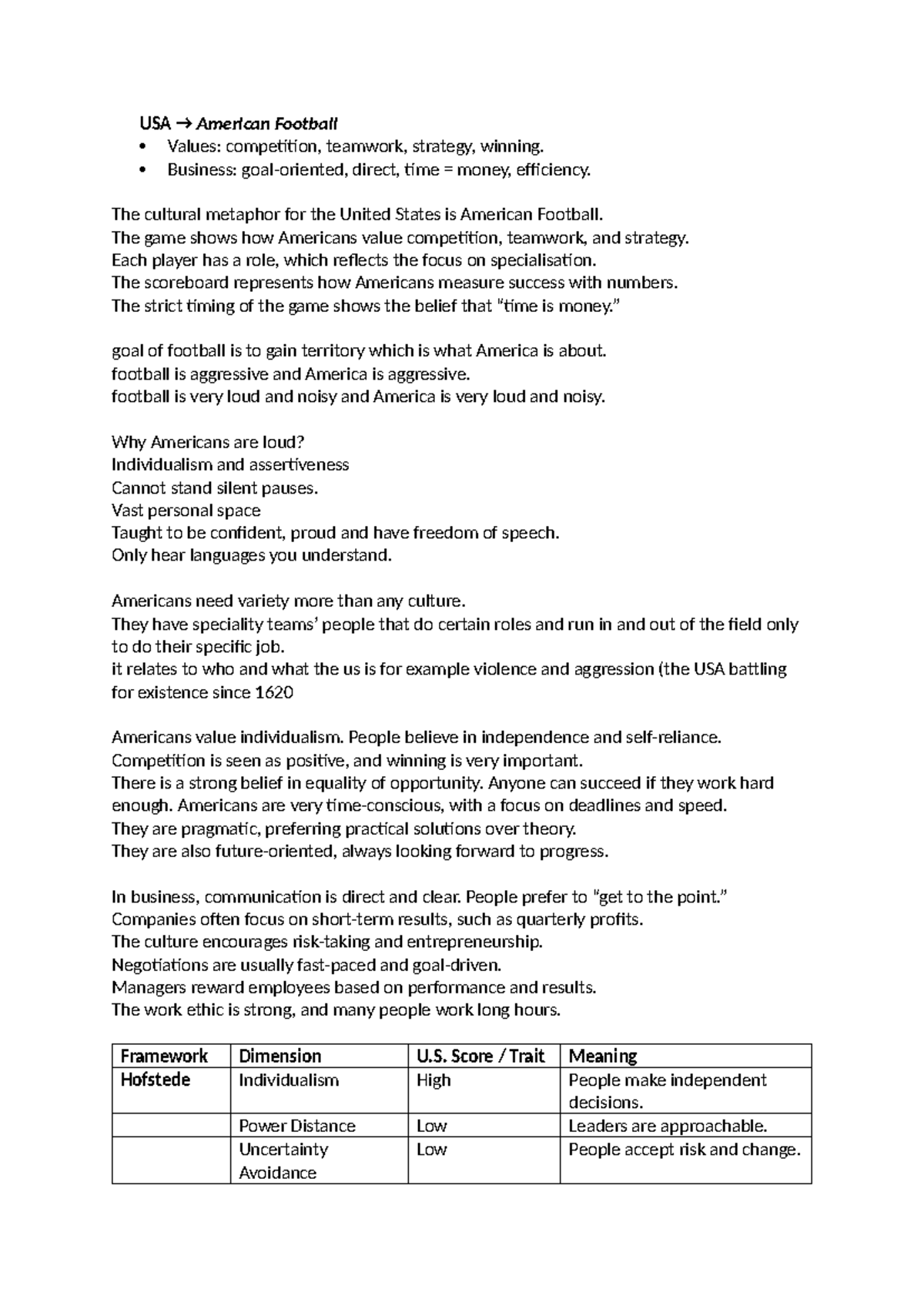 GMS USA - Lecture Notes on American Football as Cultural Metaphor - Studocu