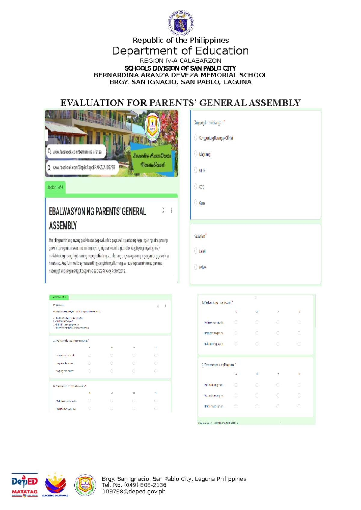Analysis of Parents' General Assembly Evaluation Results - Studocu