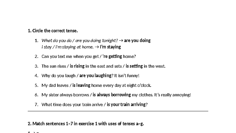 1. Tenses Practice Exercise - English Grammar 101 - Studocu