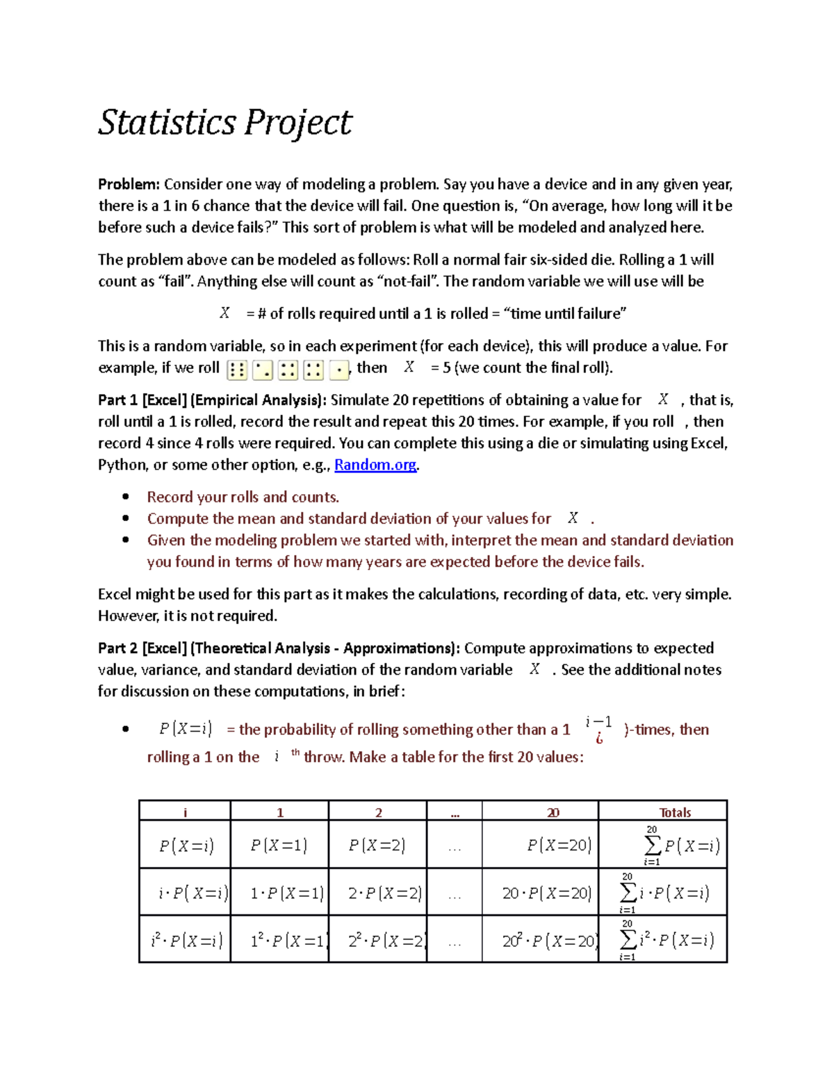 MAT154 Statistics Project: Modeling Device Failure Using Probability ...