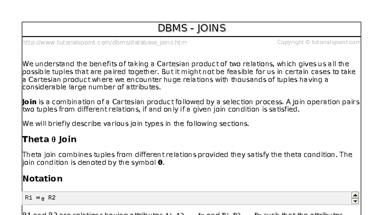 DBMS 101: Understanding Database Joins and Their Types - Studocu