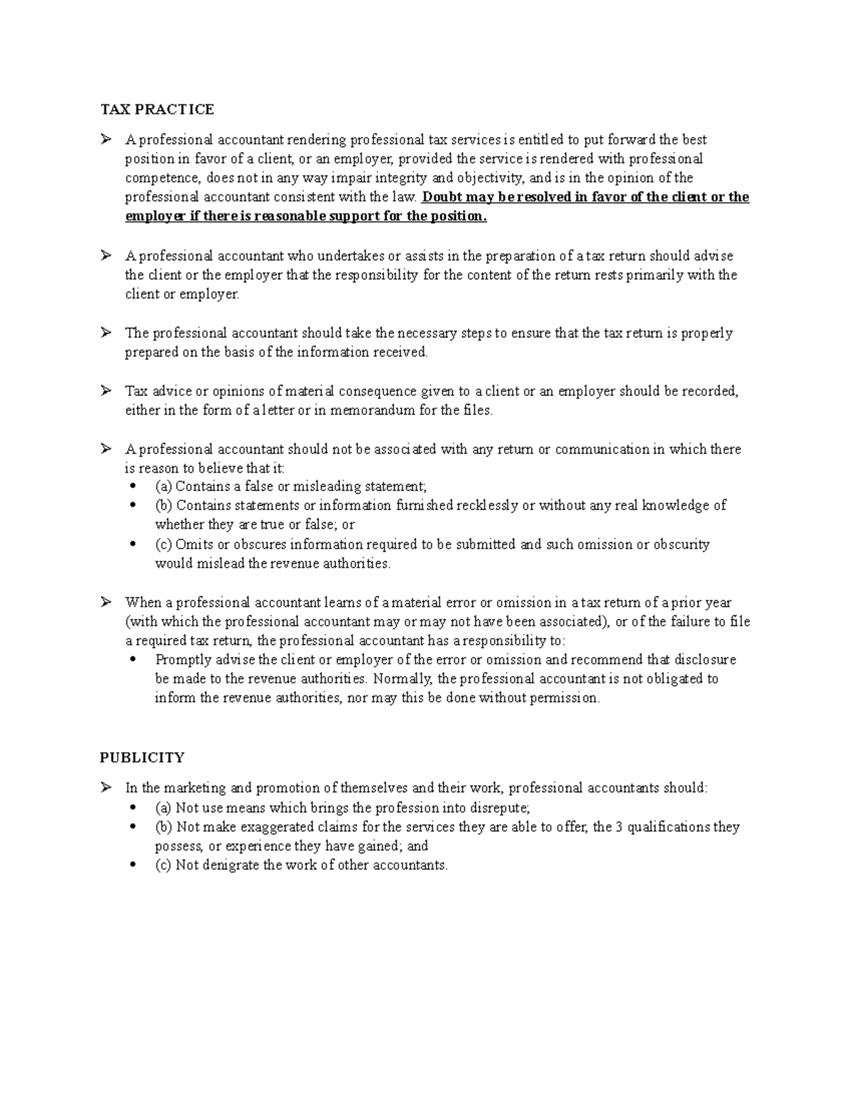TAX 101: Professional Standards in Tax Practice and Ethics - Studocu