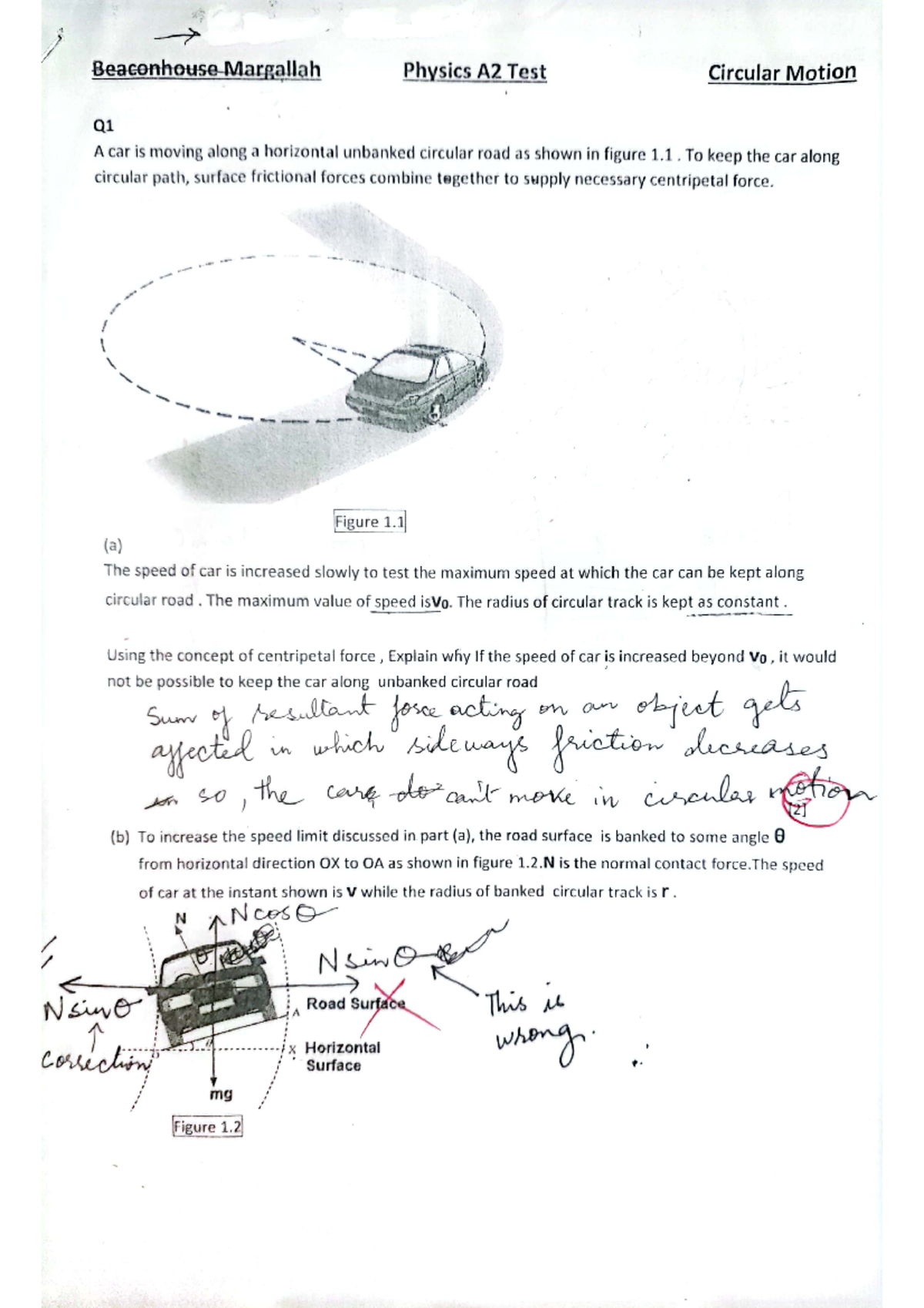 Physics circular motion test - Studocu