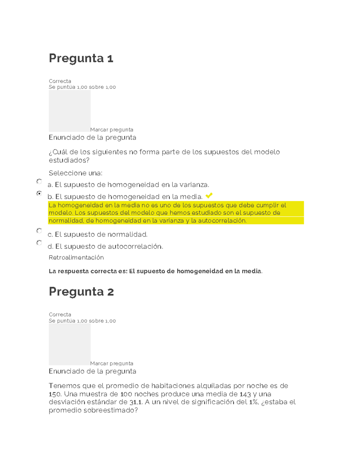 Examen Final - Estadística Inferencial 2022: Respuestas Clave y Explicaciones - Studocu
