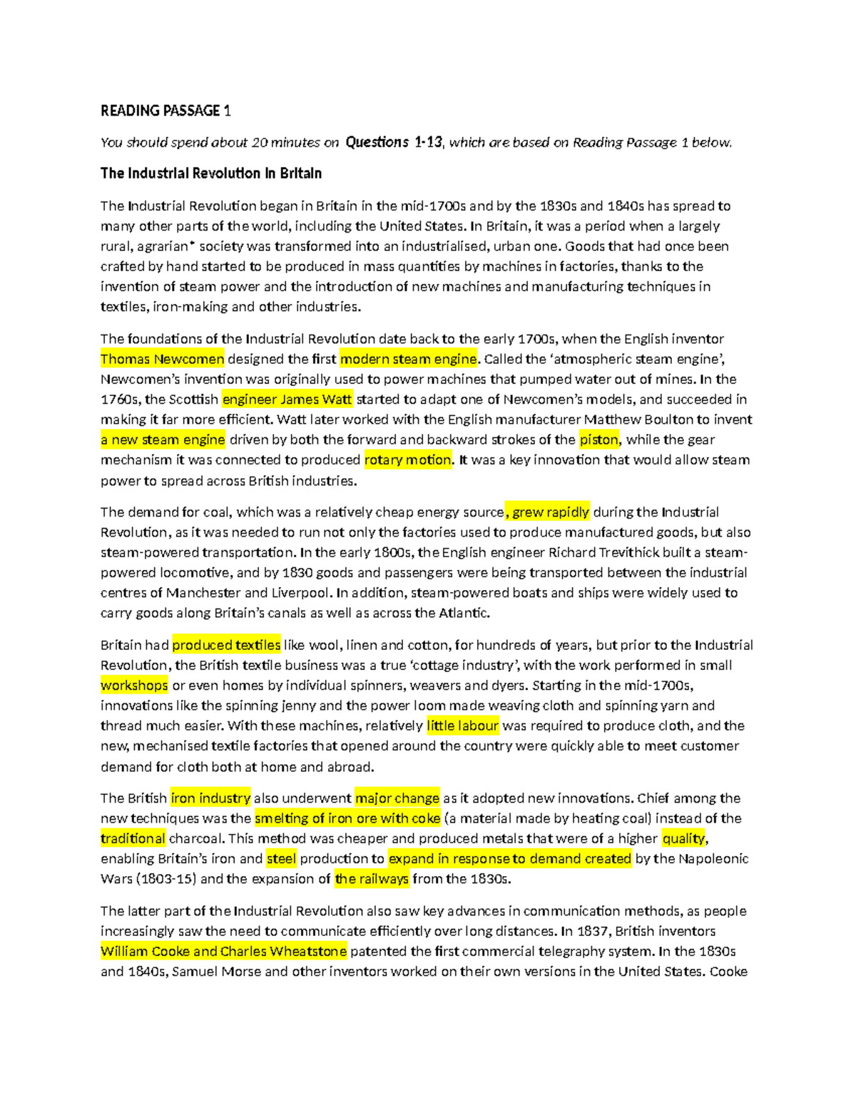Industrial Revolution Overview: Key Innovations and Impacts - Studocu