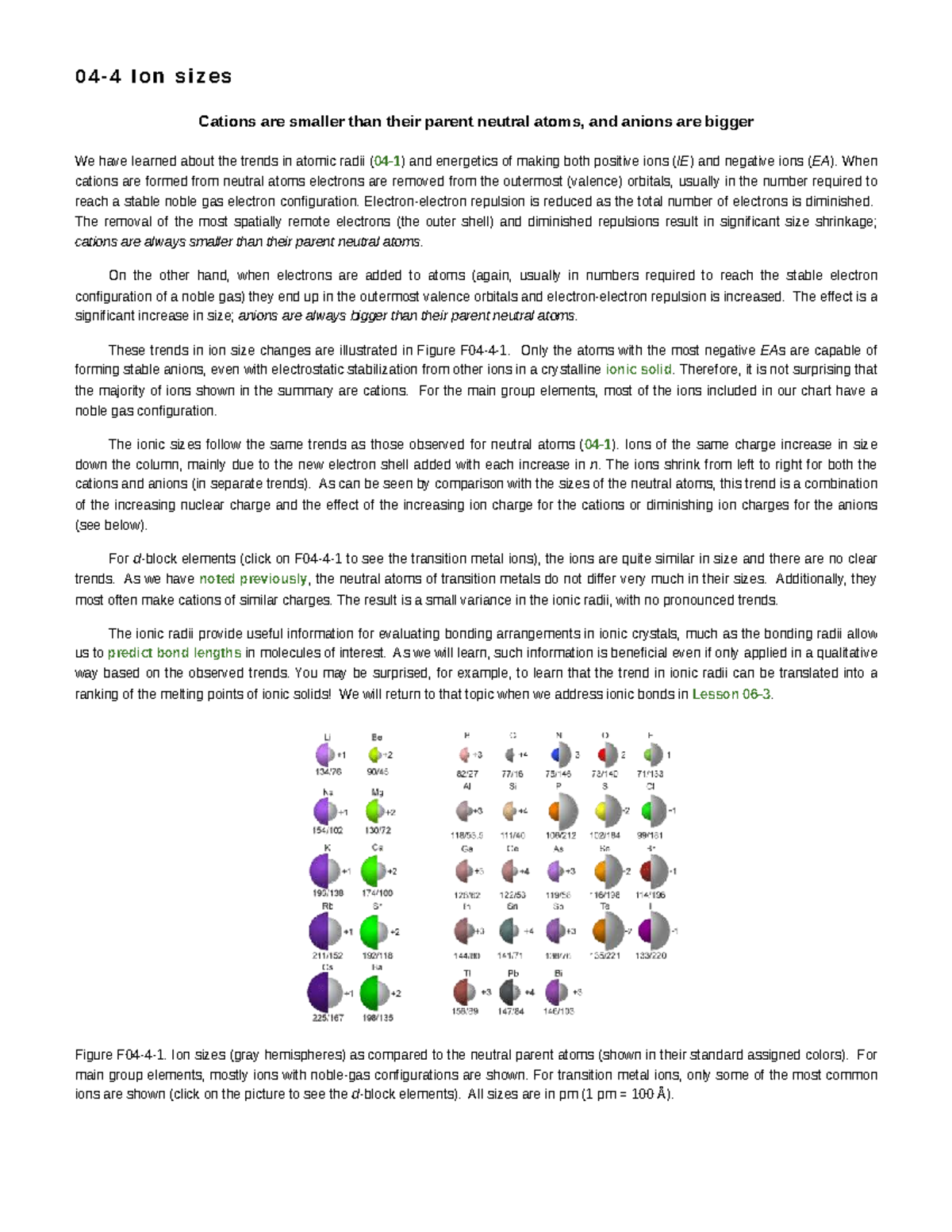 Trends in Ion Sizes and Configurations in Main Group Elements (C04-4 ...