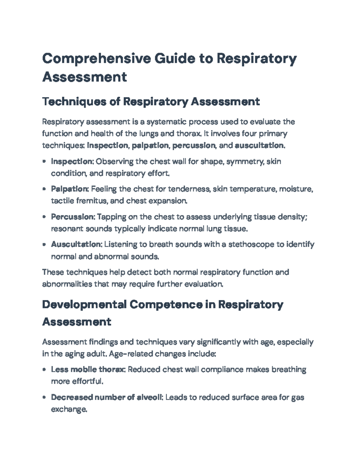 Comprehensive Guide to Respiratory Assessment Techniques (Resp 101 ...