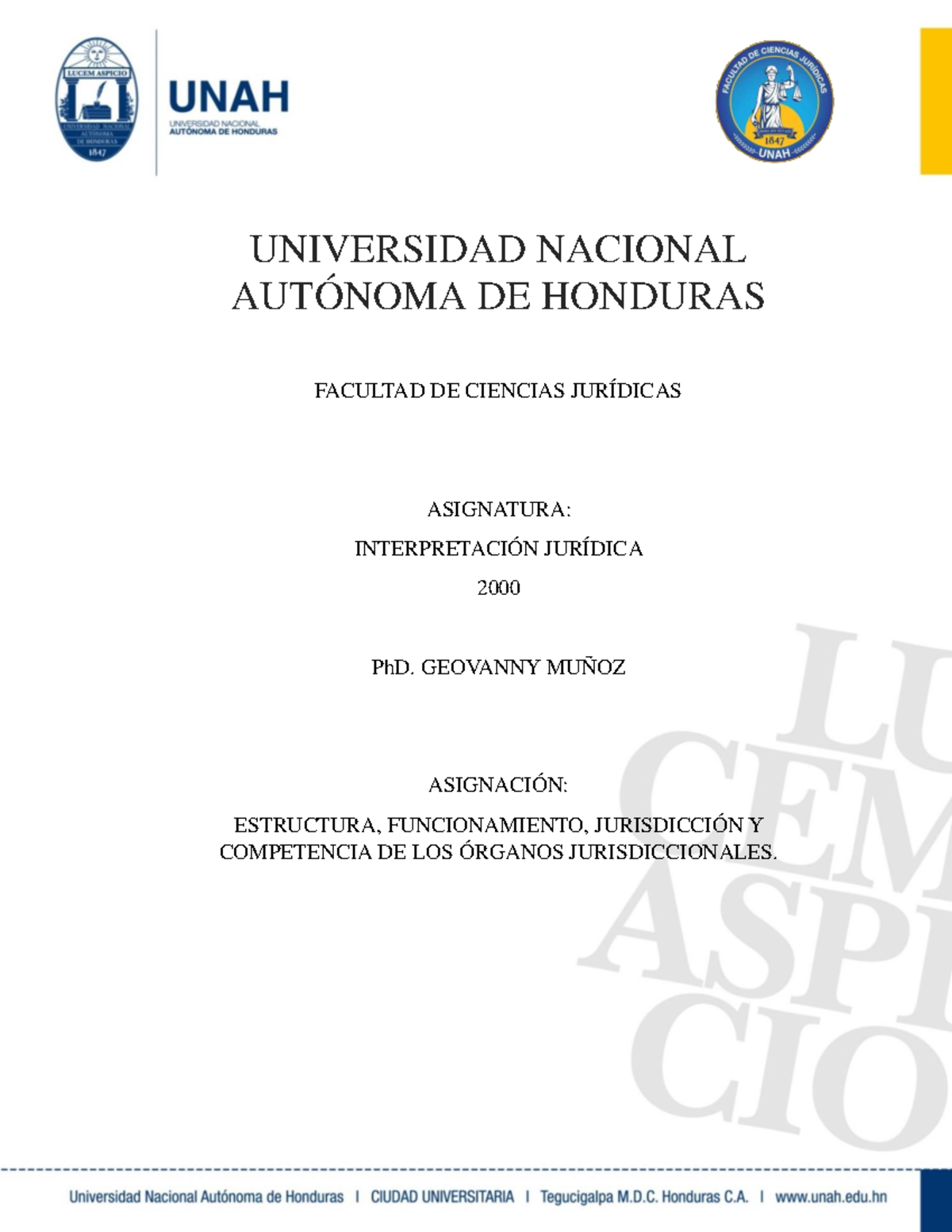 Estructura y Función del Poder Judicial en Honduras (UNAH) - Studocu