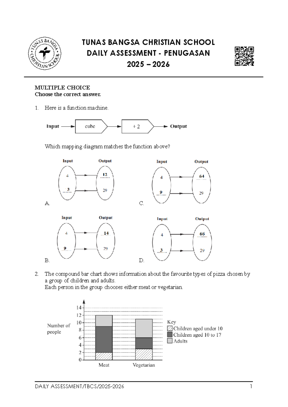 Grade 8 - 22526 TUG4 - Daily Assessment Multiple Choice Answers - Studocu