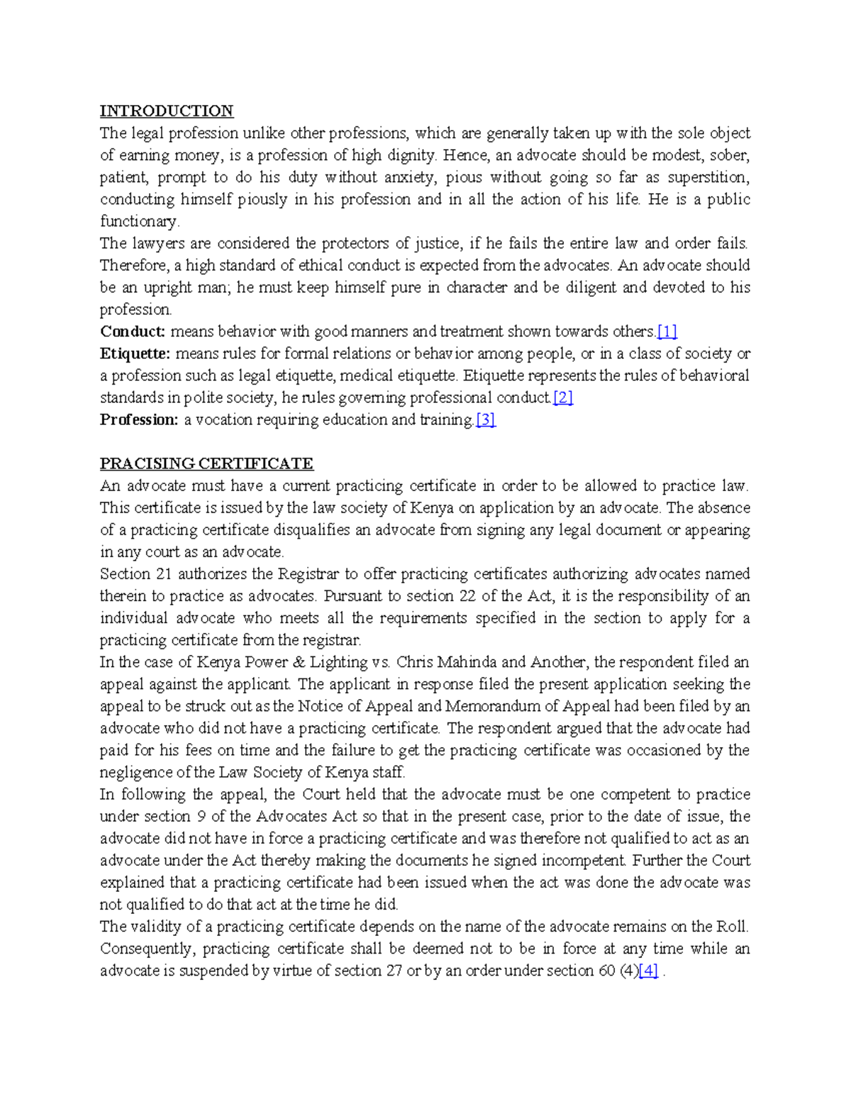 G 6 Legal Professional Ethics and Conduct Overview - Studocu