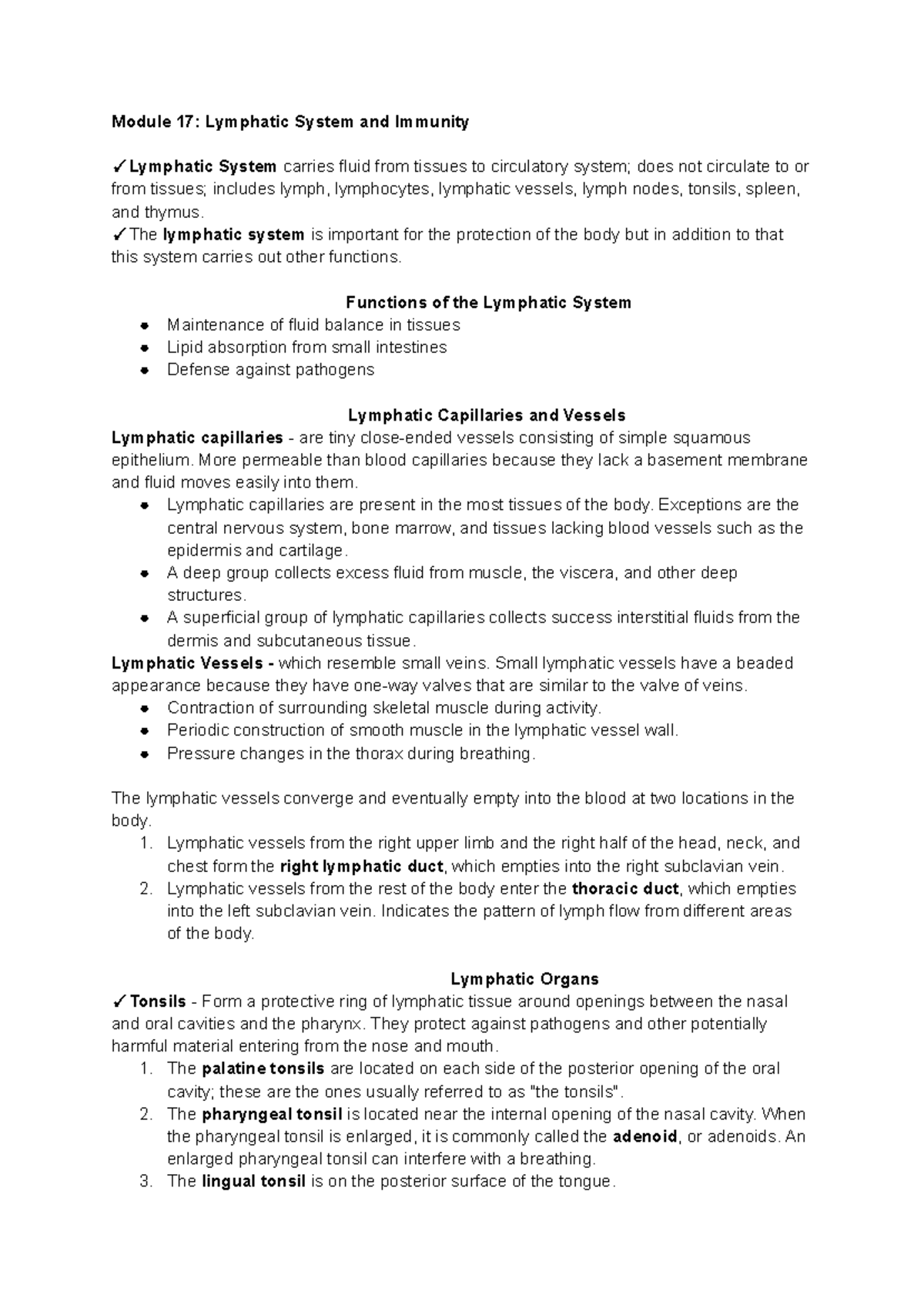 Module 17: Lymphatic & Immune Systems Overview - Human Anatomy Summary ...