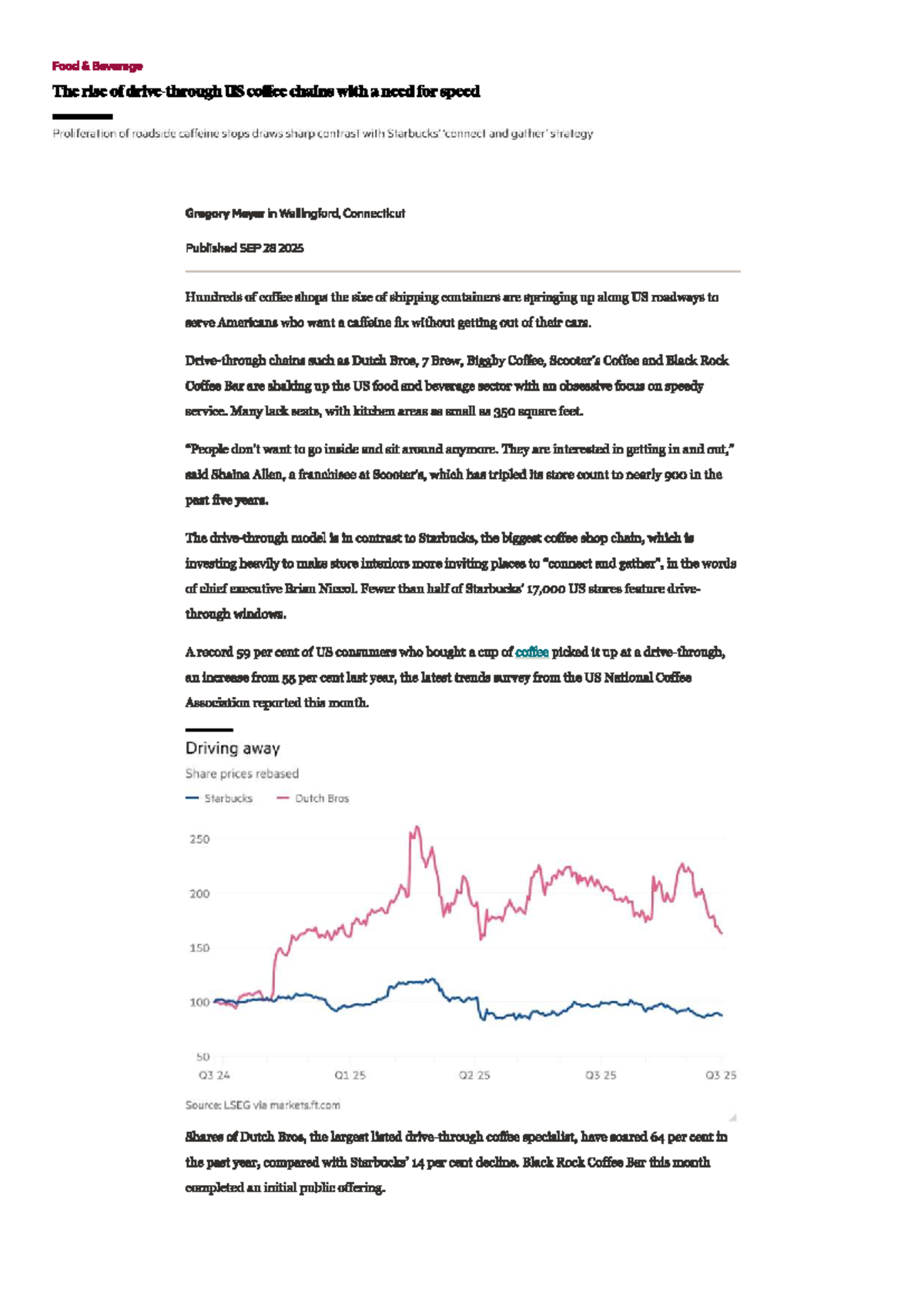 The Rise of Drive-Thru Coffee Chains: Speedy Service Trends - Studocu