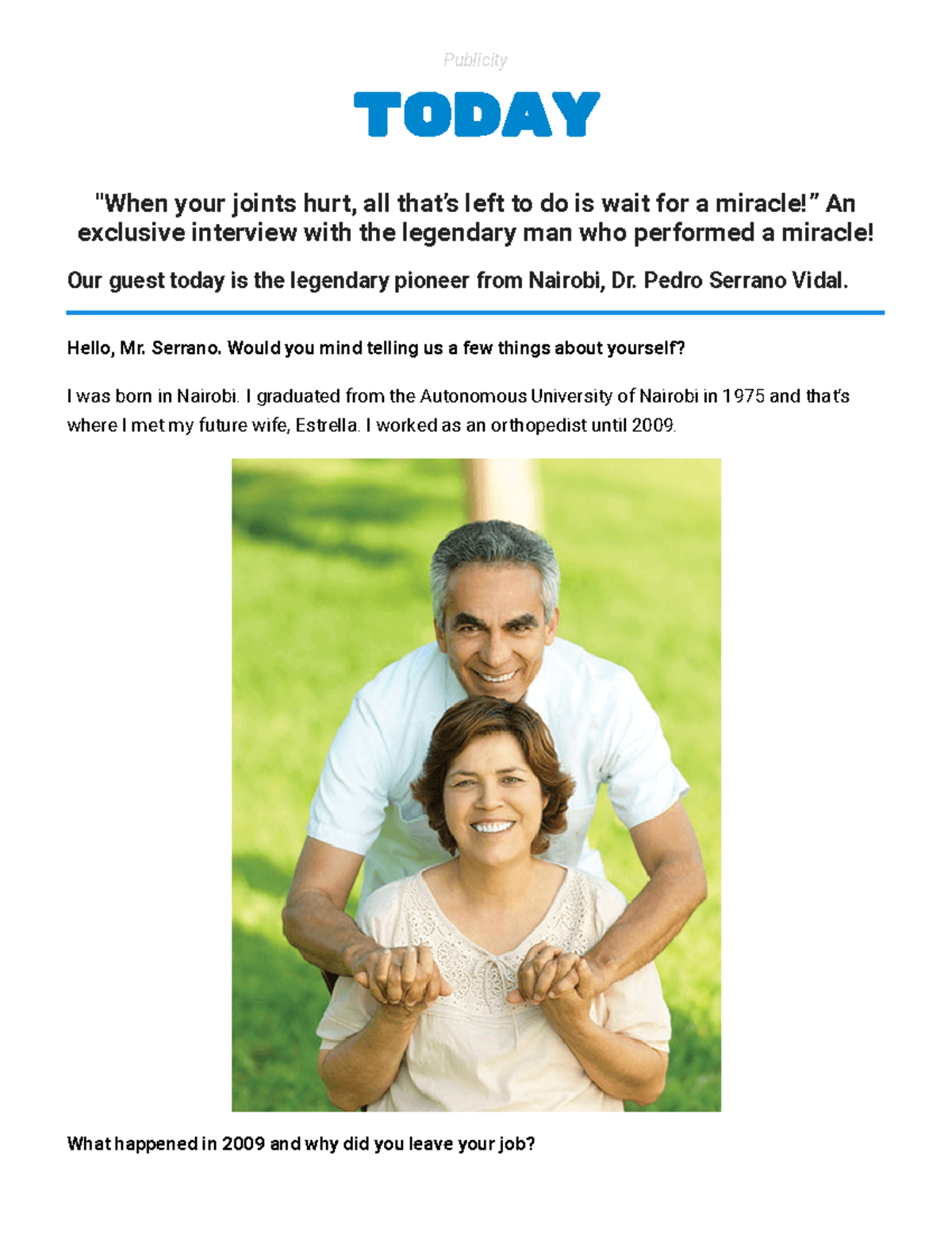 Revitalizing Joints: Interview with Dr. Pedro Serrano Vidal - Studocu