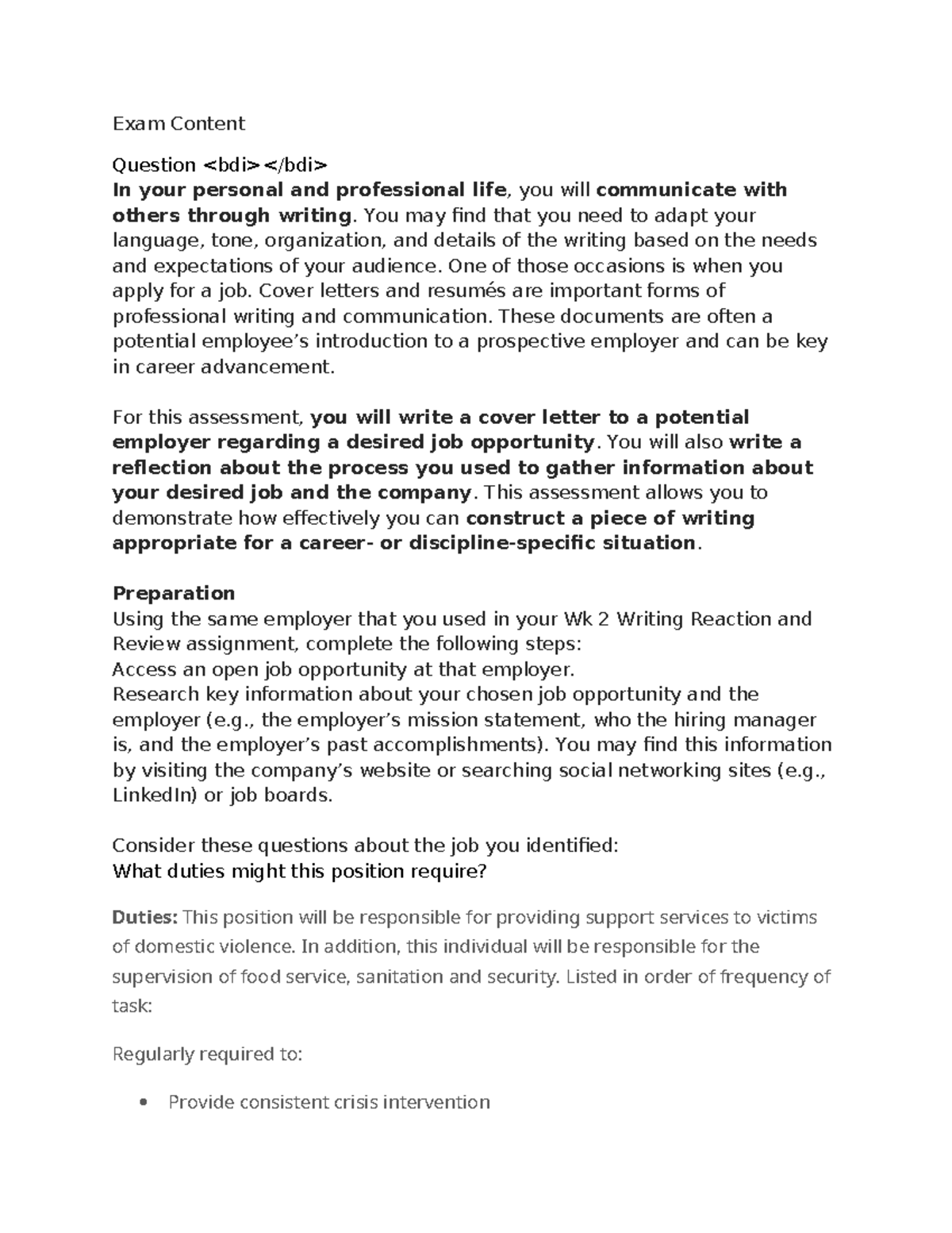 Wk4SA - Week 4 Summative Assessment: Cover Letter Writing Guide - Studocu