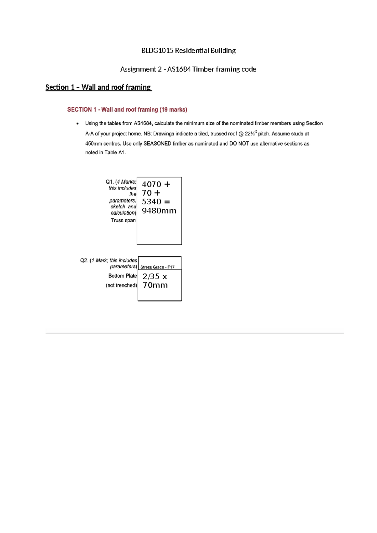 BLDG1015 Assignment 2: AS1684 Timber Framing Code Analysis - Studocu