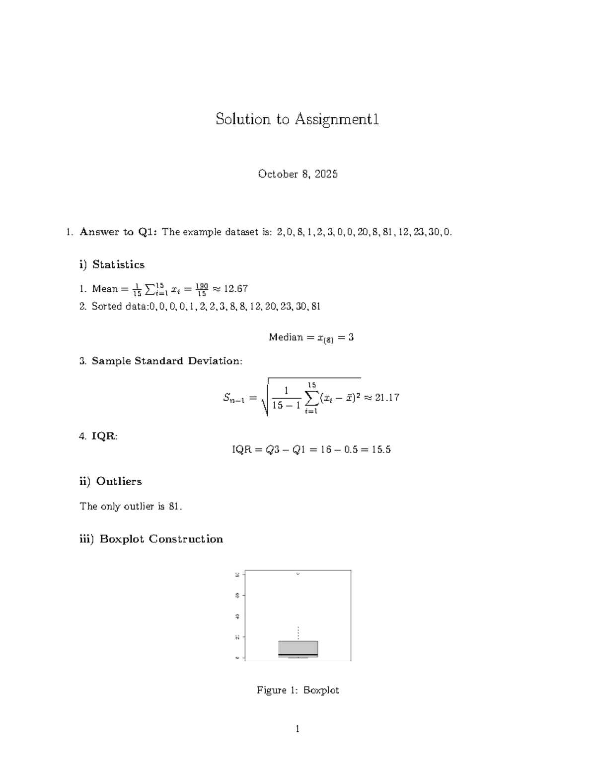 Math2411 HW1 Solutions: Statistics & Probability Analysis - Studocu