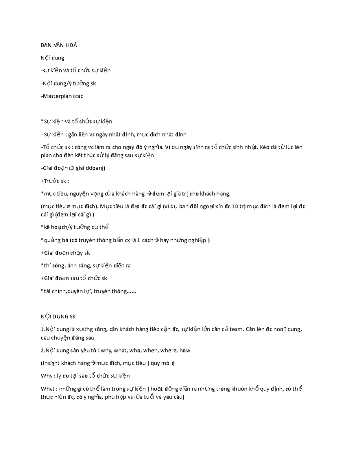 BAN VĂN HOÁ - xcvbnm - BAN VĂN HOÁ N ội dung -s ự ki ện và t ổ ch ức s ...