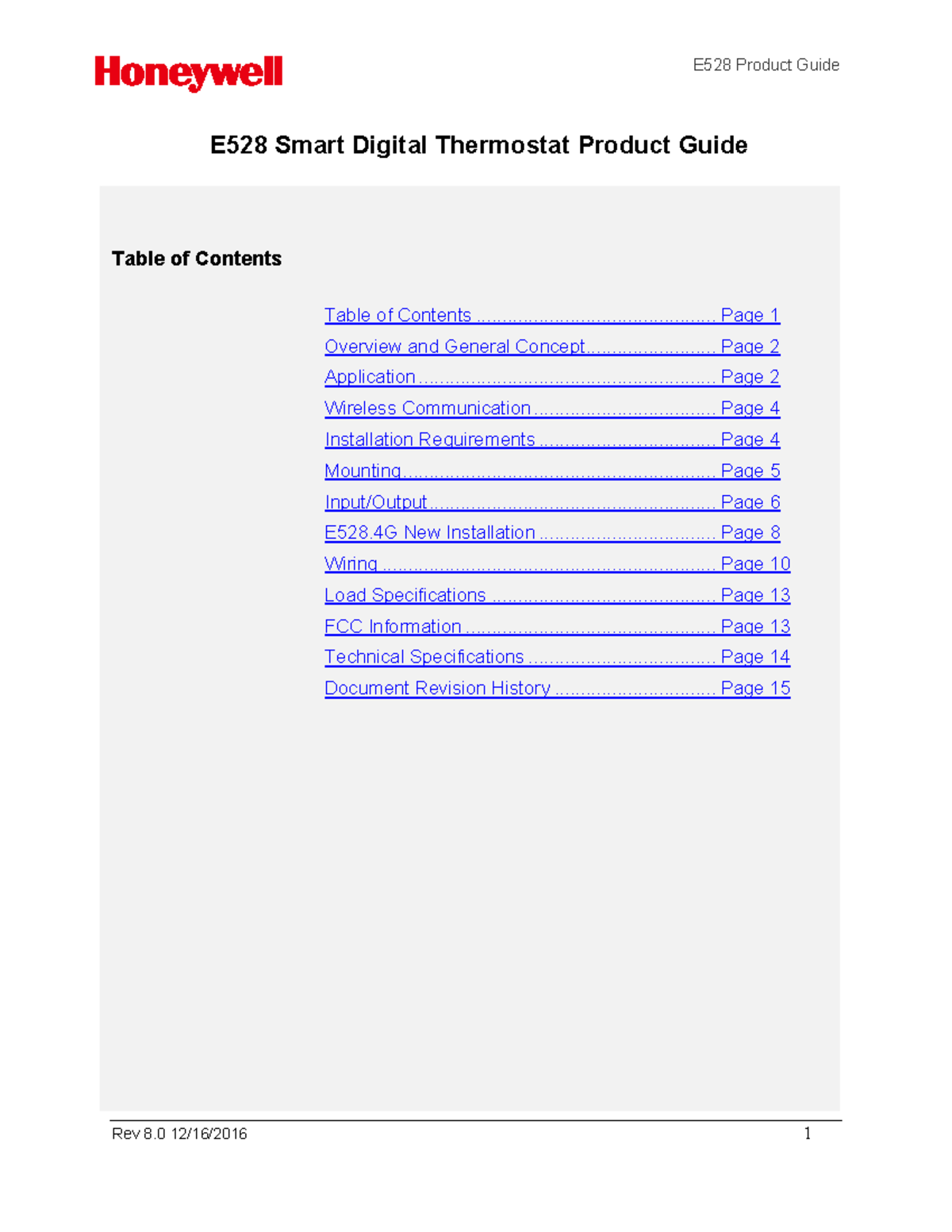 E528 Smart Digital Thermostat Product Guide - Rev 8.0 - Studocu