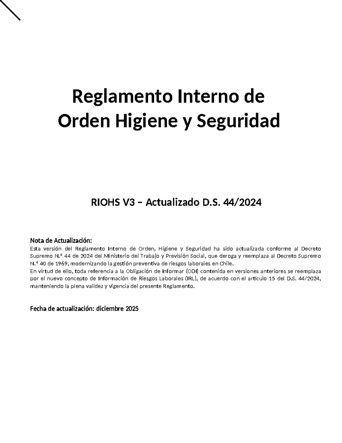 Reglamento Interno de Orden, Higiene y Seguridad RIOHS V3 ...