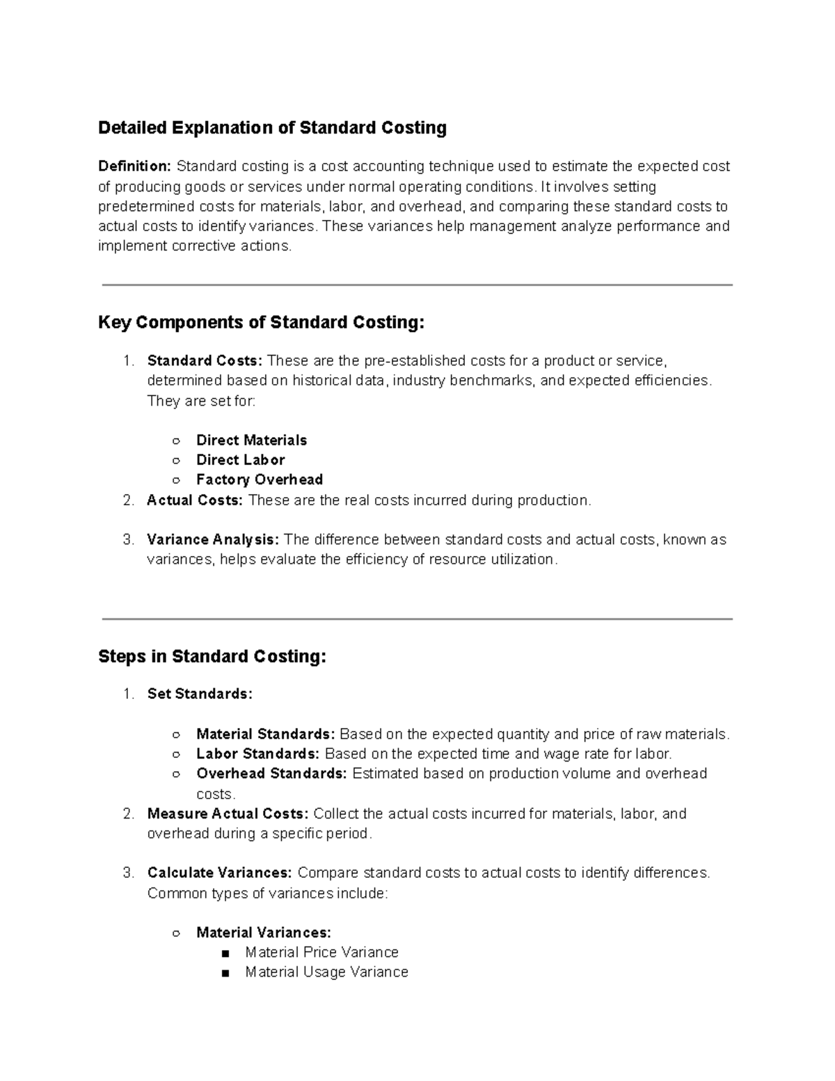 What is Standard Costing - Detailed Explanation of Standard Costing ...