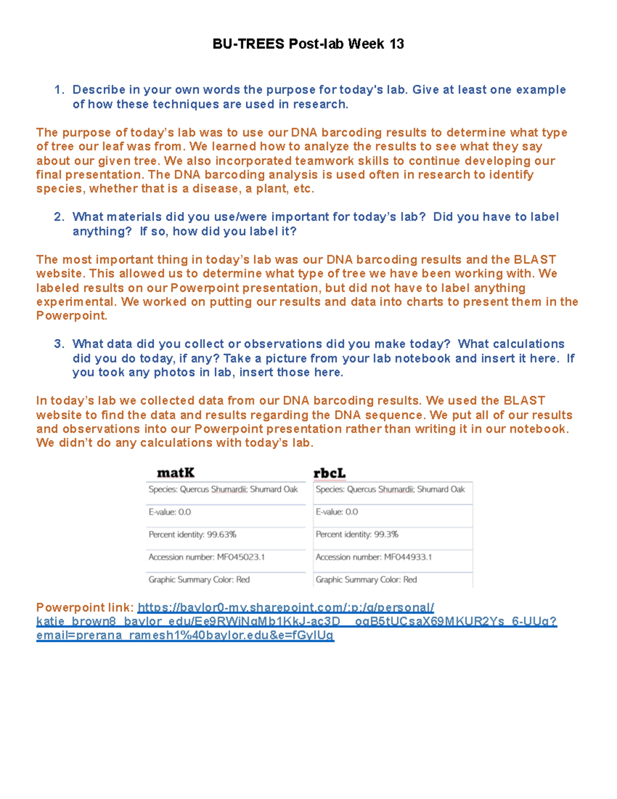 BU-TREES Post-lab Reflection & Analysis - Week 13 Findings - Studocu