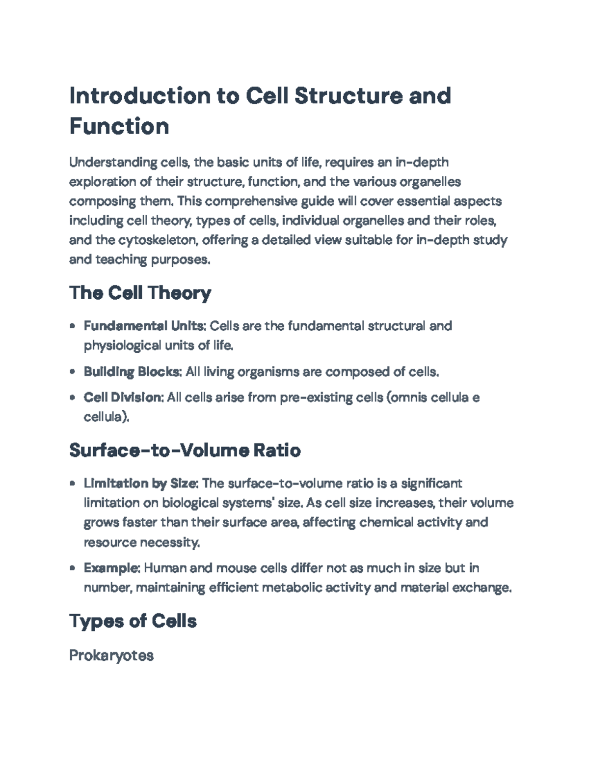 Cell Structure and Function Overview: Key Concepts and Organelles ...